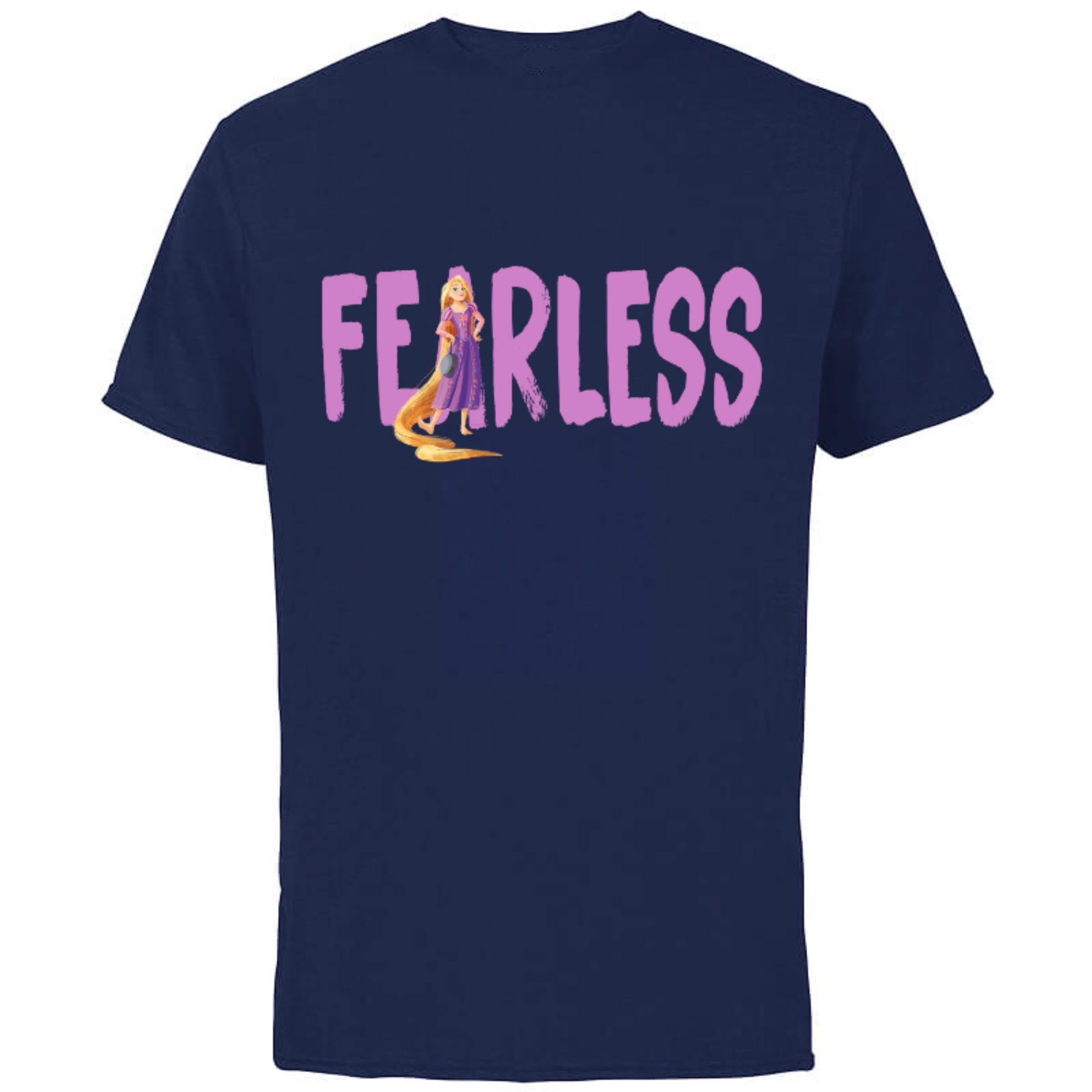 Disney Princess Rapunzel Fearless - Short Sleeve Cotton T-Shirt for Adults - Customized-Navy ...