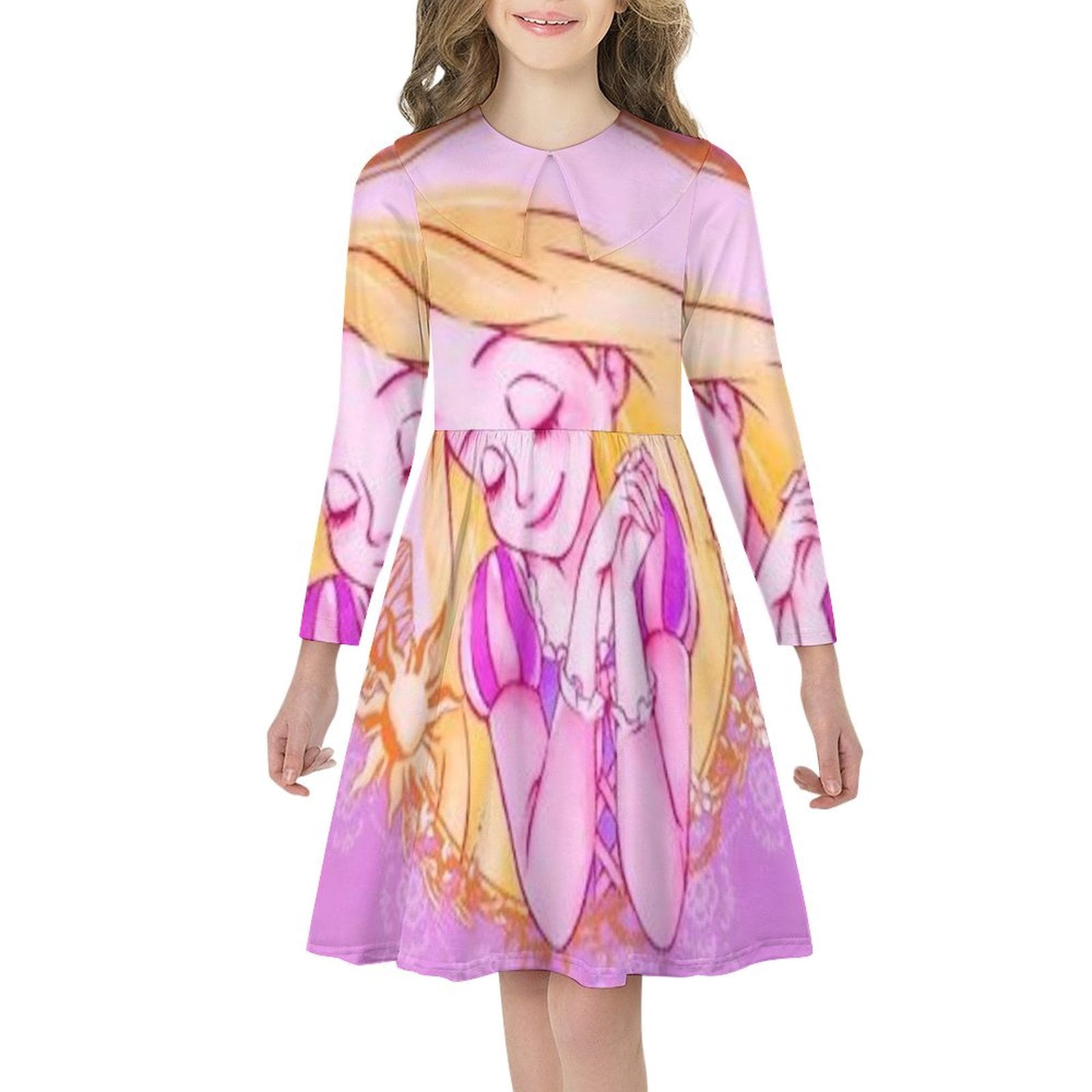 Disney Princess Rapunzel Girls long sleeve cartoon autumn and winter ...
