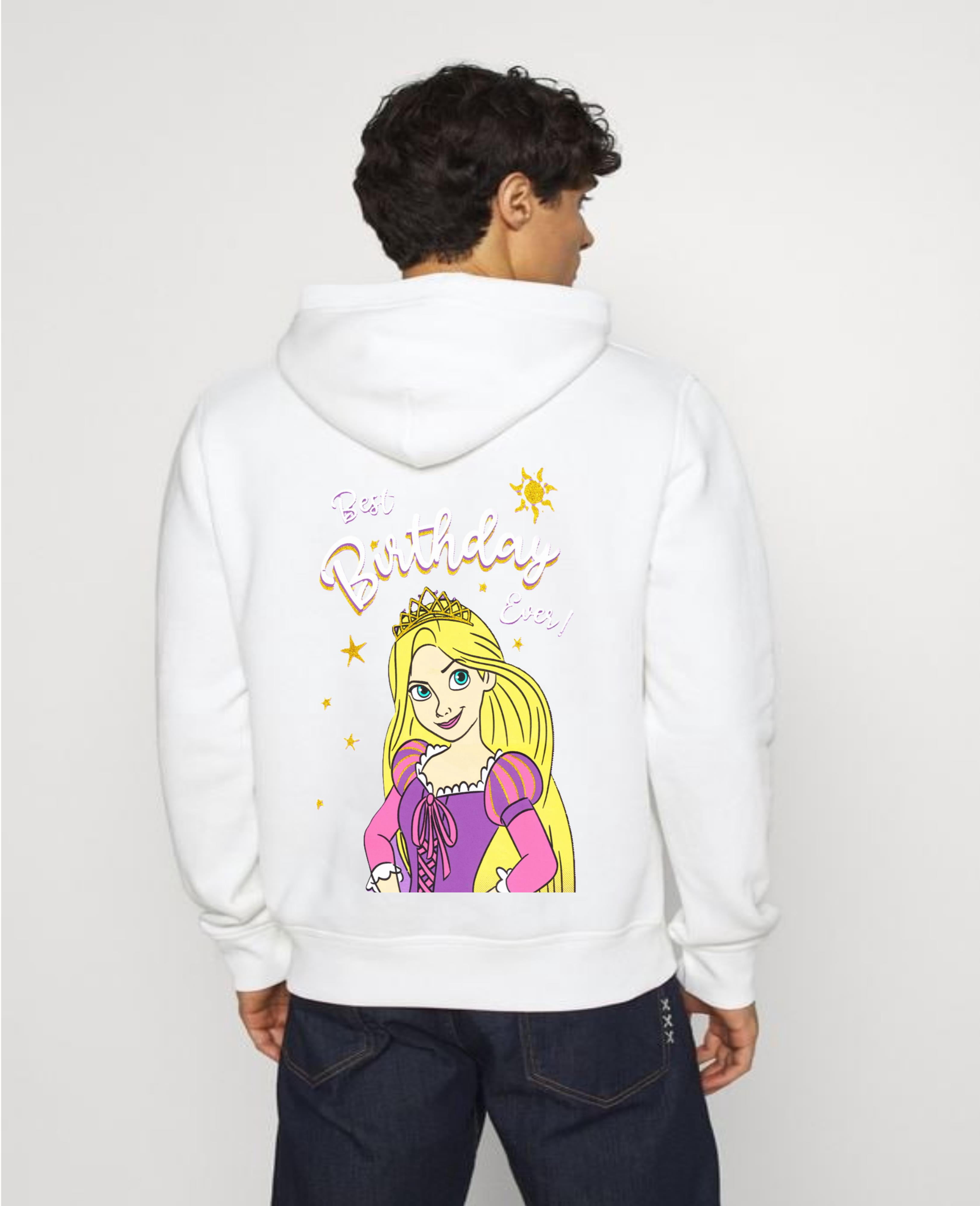 Disney Princess Rapunzel Metallic Print UNISEX HOODIE SHIRT - Walmart.com
