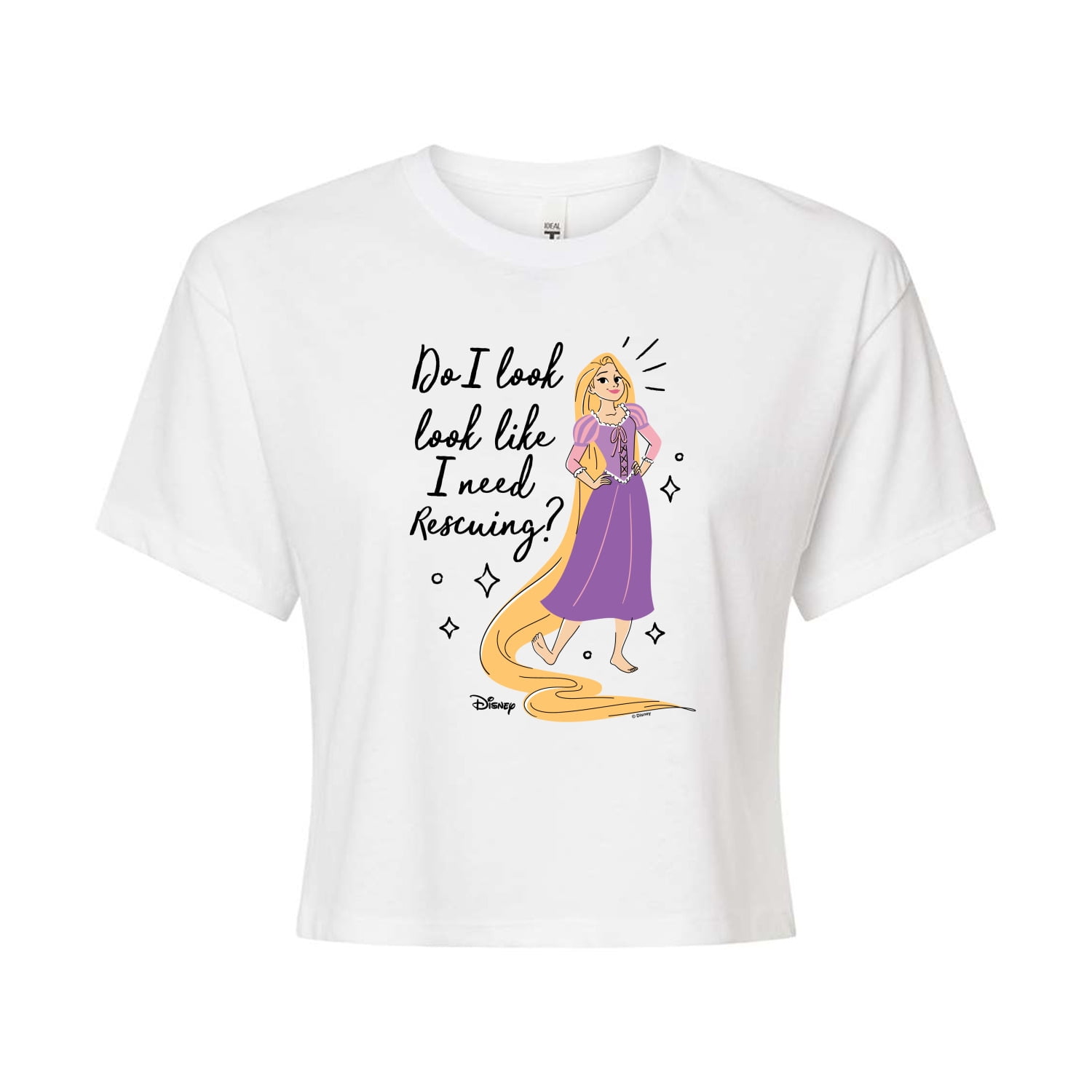 Disney Princess - Rapunzel Rescuing - Junior's Cropped T-Shirt ...