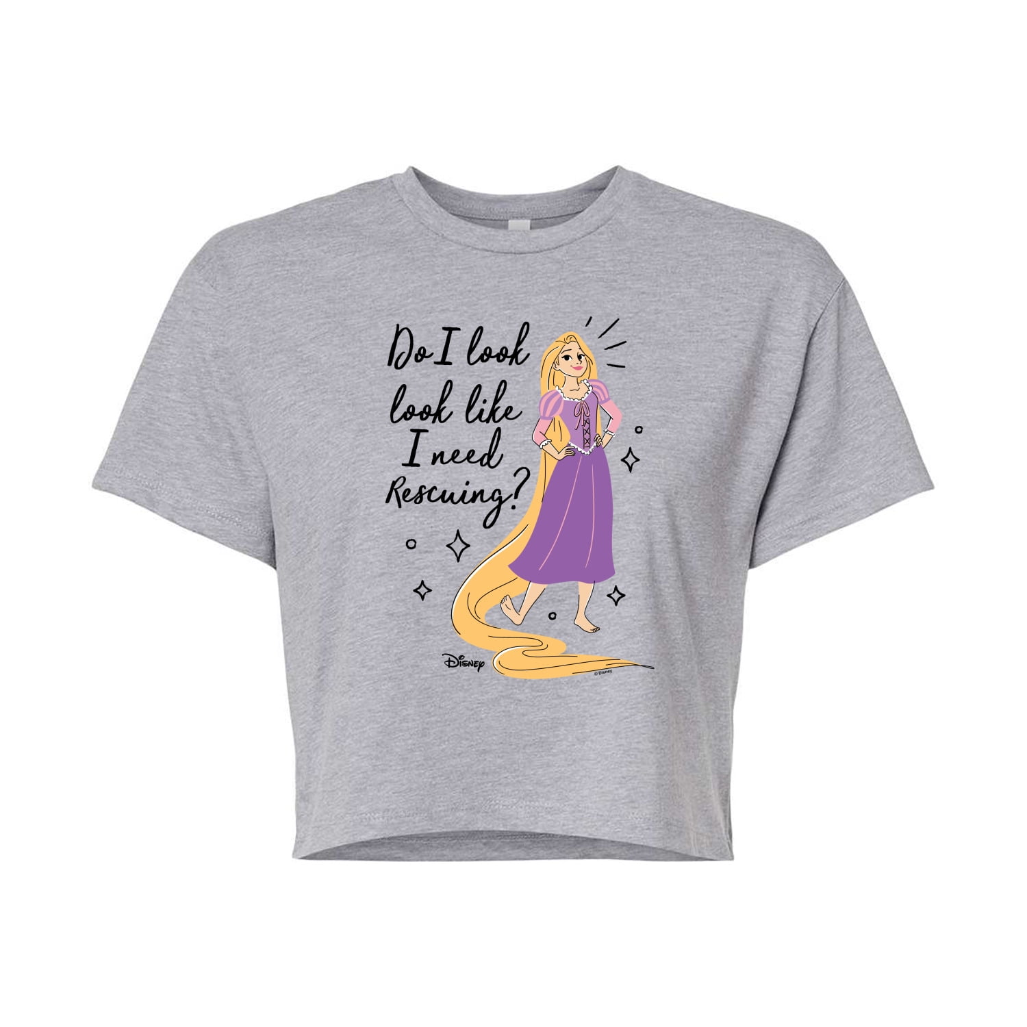 Disney Princess - Rapunzel Rescuing - Junior's Cropped T-Shirt ...