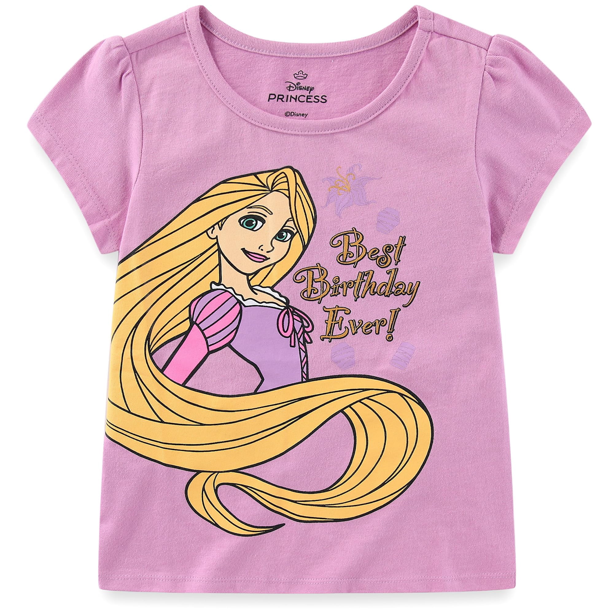 Disney Princess Rapunzel Birthday Short Sleeve T-Shirt (Girls), Sizes ...