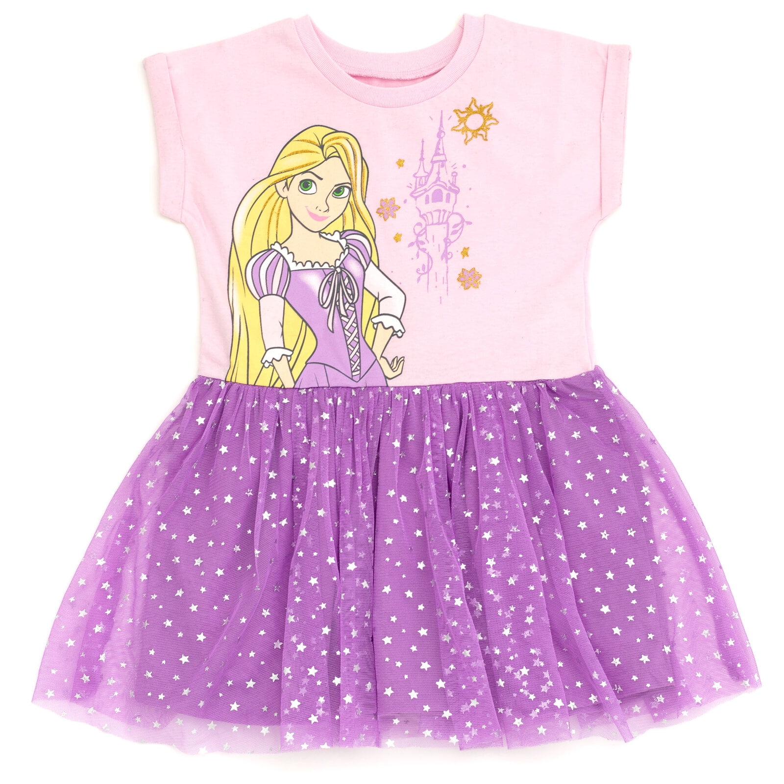 Disney Princess Rapunzel Tulle Dress Toddler to Big Kid - Walmart.com