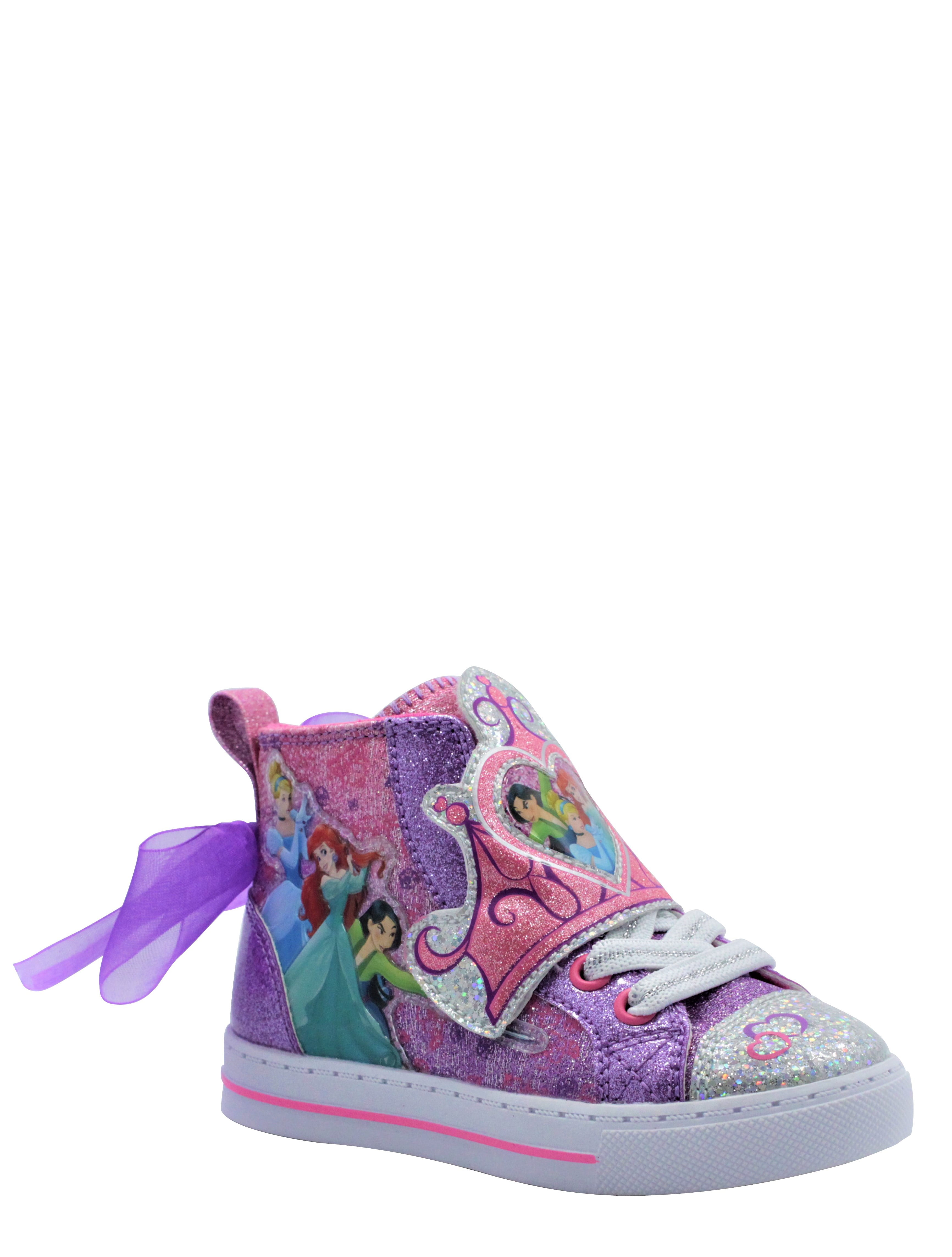 Disney Princess Glitter PU High-Top Sneaker - Walmart.com