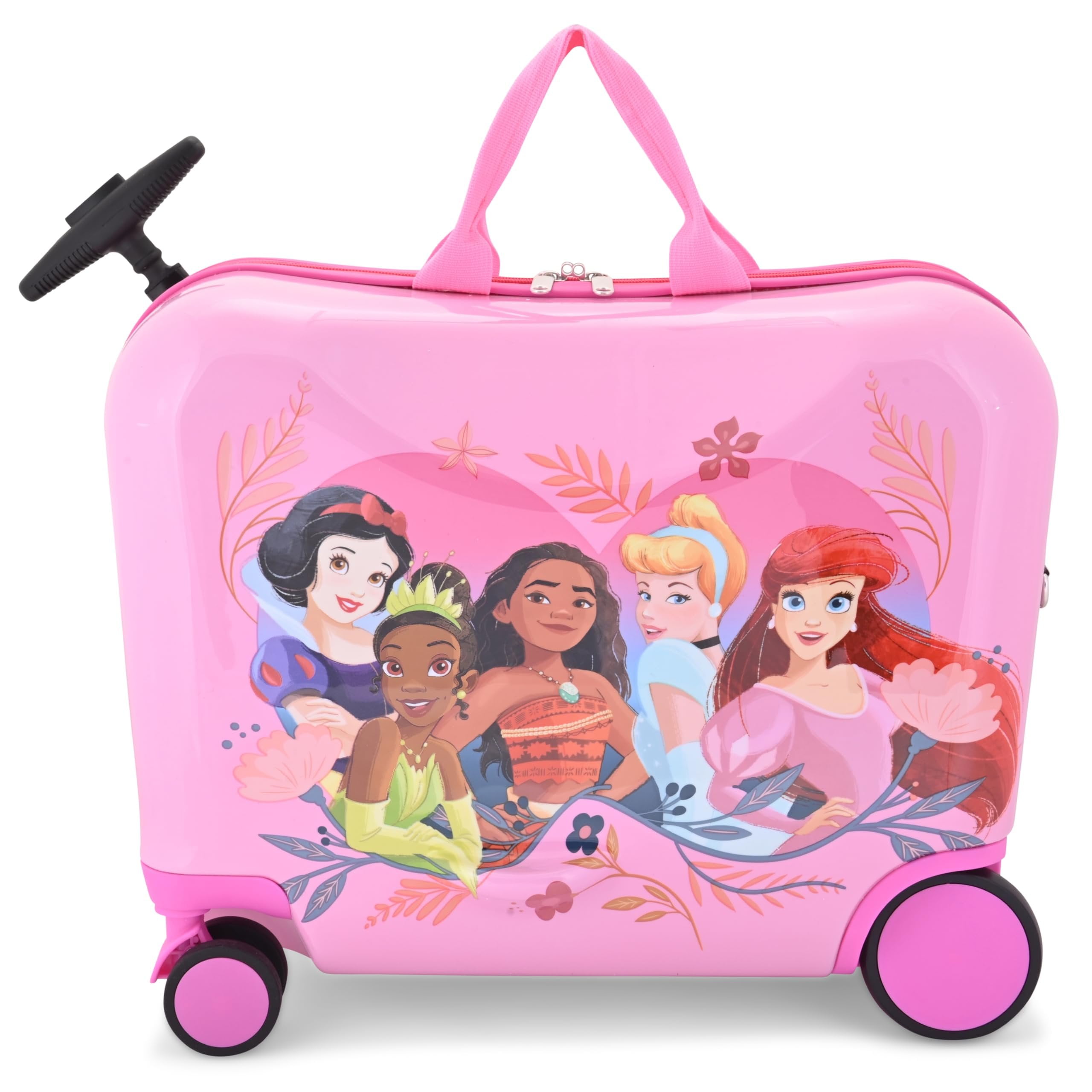 Disney Princess Ride-On Kids Suitcase - 18" Tow-Along Toddler Luggage ...