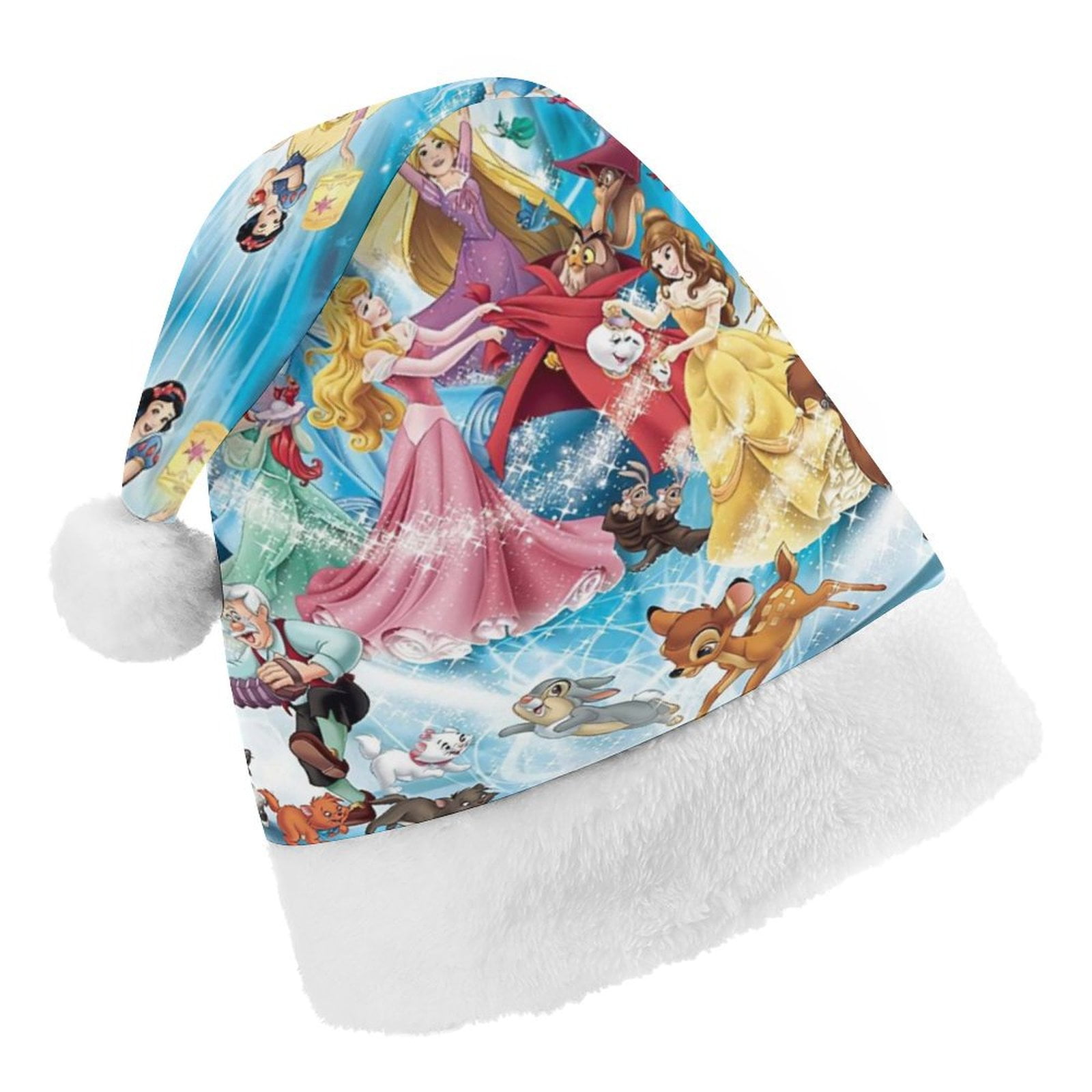 Disney-Princess Santa Hat for Kids,Christmas Hat,Xmas Hat,Unisex Velvet ...