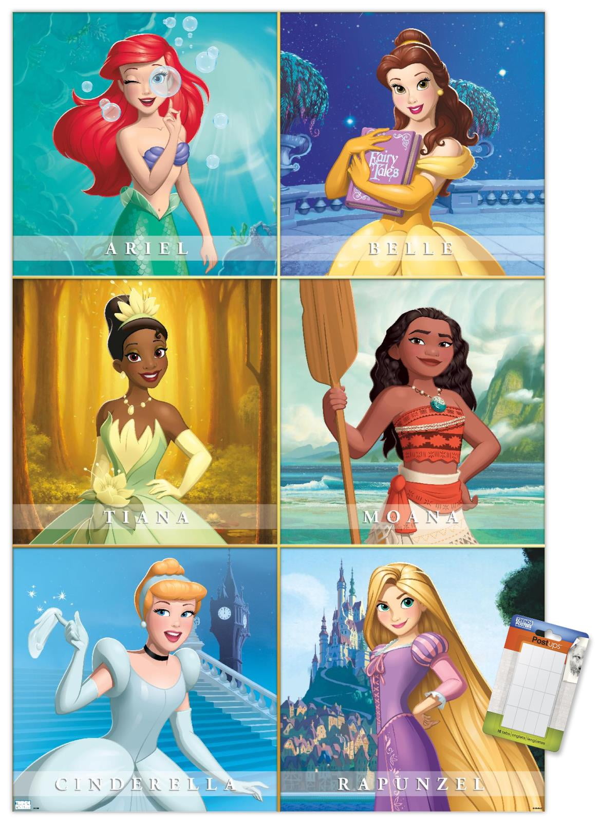 Disney Princess - Scenic Grid Wall Poster, 14.725" x 22.375" - Walmart.com