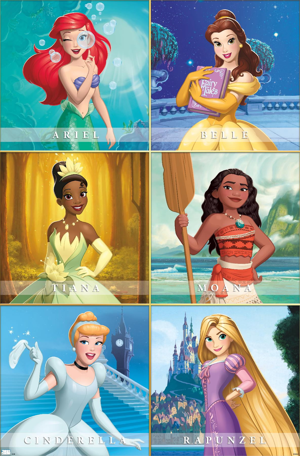Disney Princess - Scenic Grid Wall Poster, 22.375" x 34" - Walmart.com