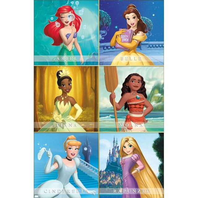Disney Princess - Scenic Grid Wall Poster, 22.375" x 34" - Walmart.com