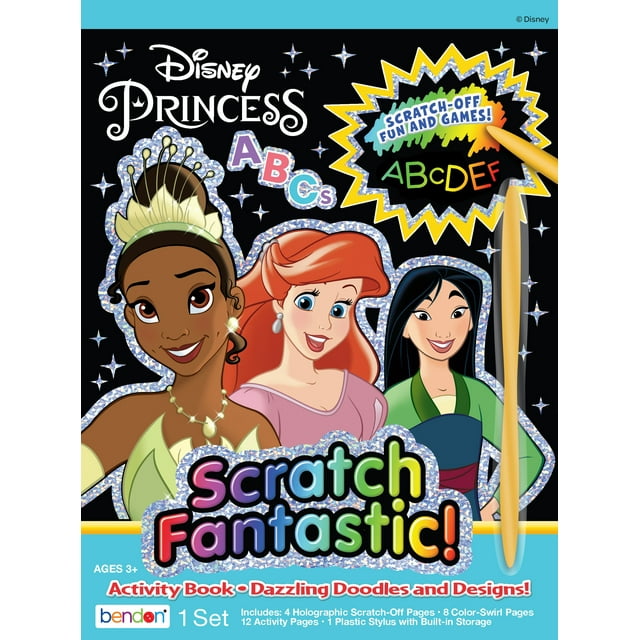 Disney Princess Scratch Fantastic 24-Page Activity Book, Paperback ...