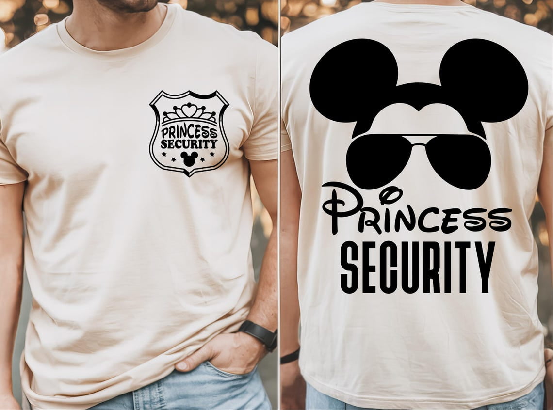 Disney Princess Security T-Shirt, Disney Dad Shirt, Mickey Dad, Disney ...