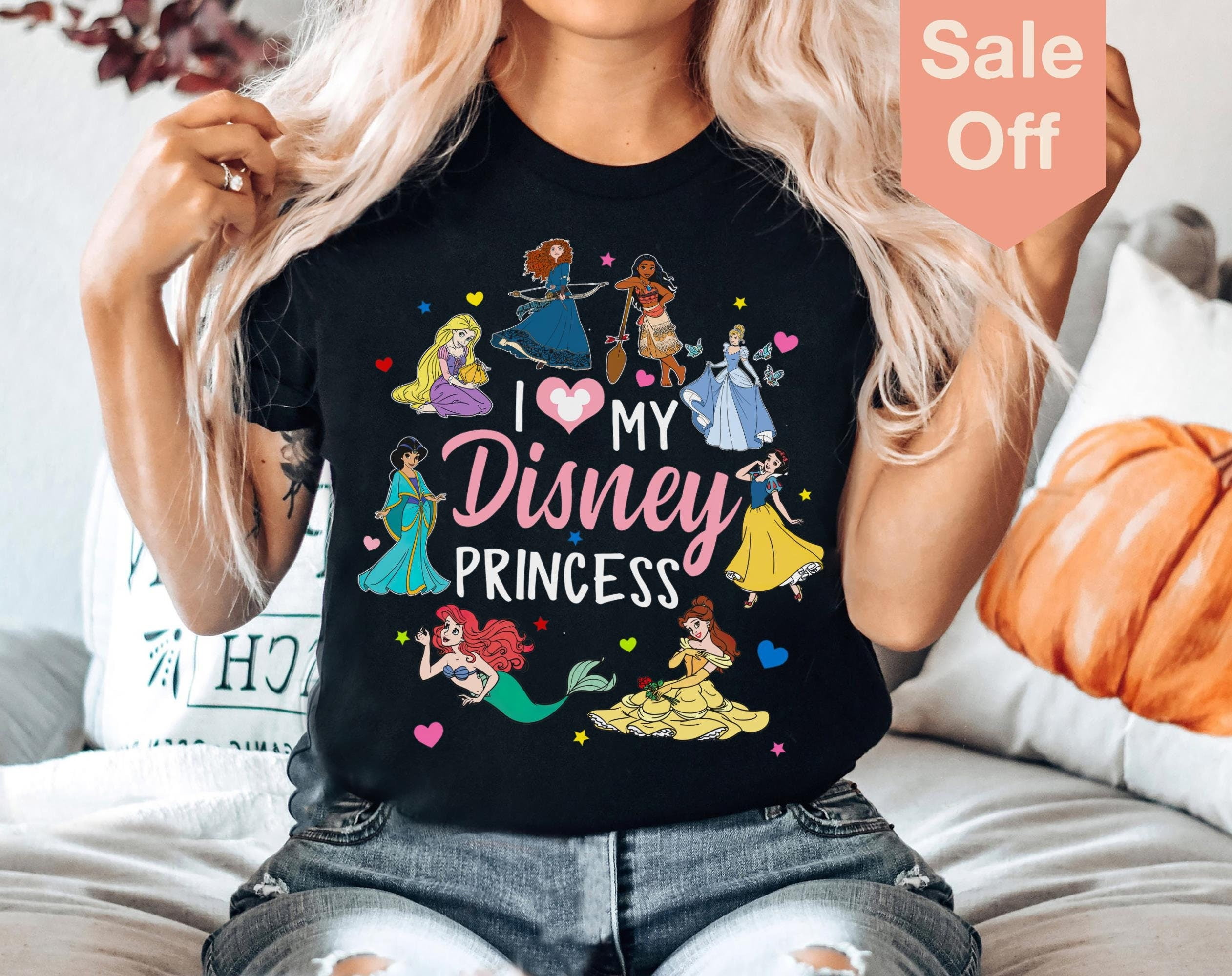 Disney Princess Shirt, I Love My Disney Princess T-shirt, Ariel Belle Rapunzel Princess Tee ...
