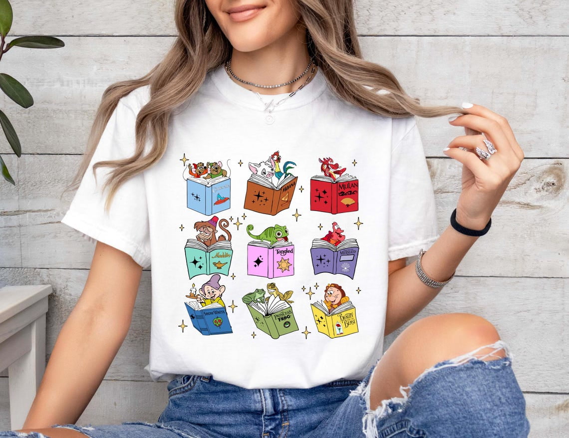 Disney Princess Sidekicks Book Club Shirt, Book Lover Gift, Dwarfs ...