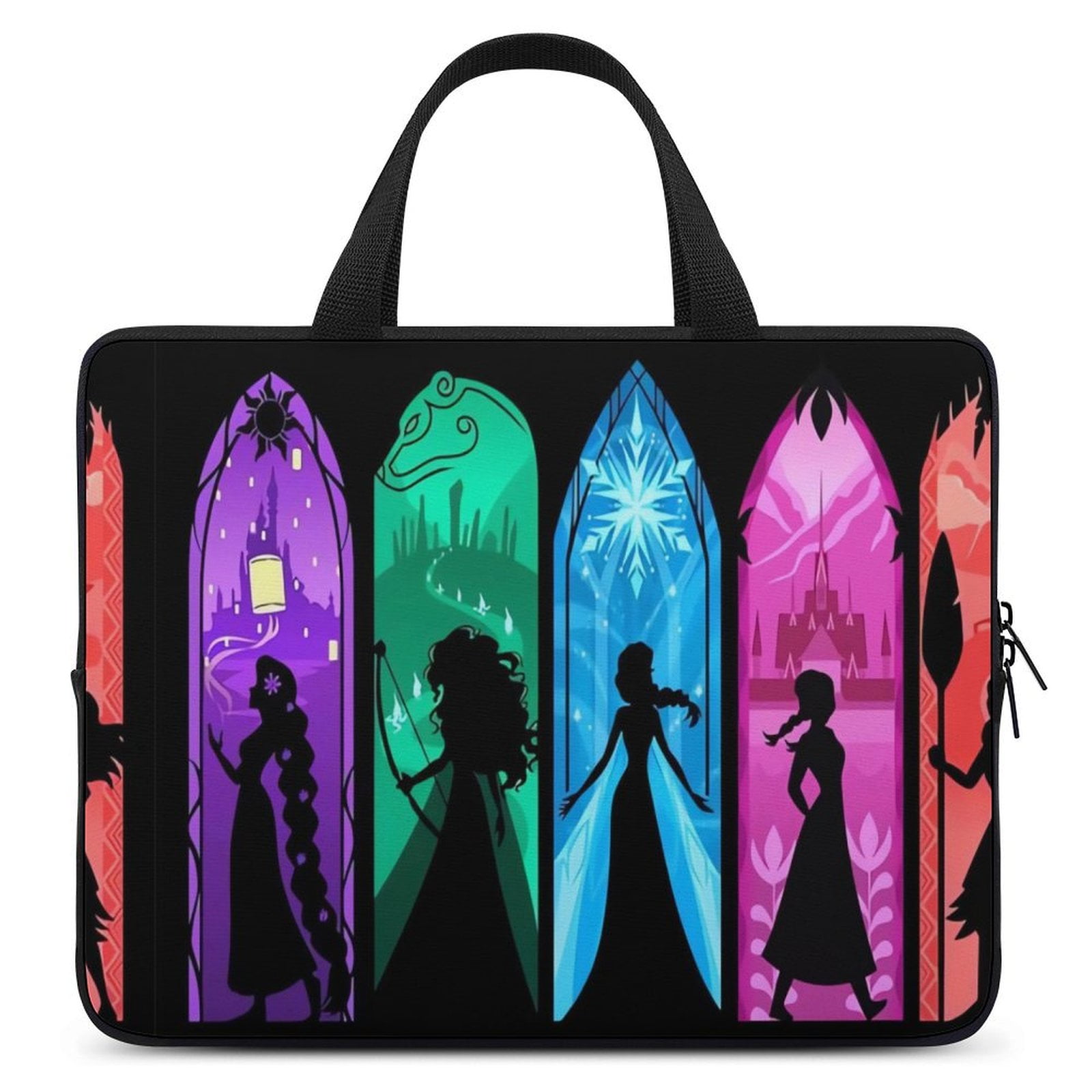 Disney&Princess Silhouette Laptop Bag,Laptop Tote Bag for Women Men 17 ...