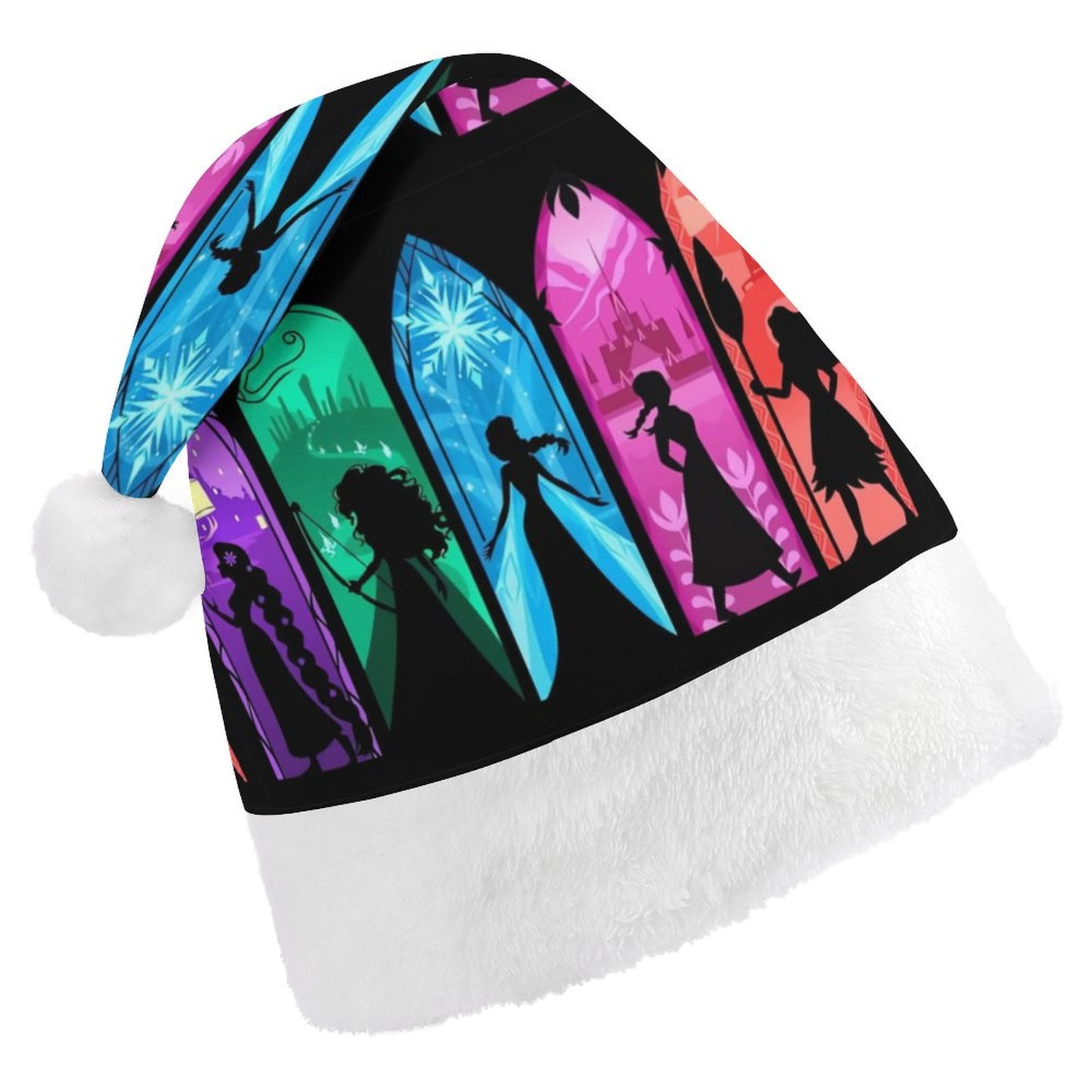 Disney&Princess Silhouette Santa Hat for Adults,Christmas Hat,Xmas Hat ...
