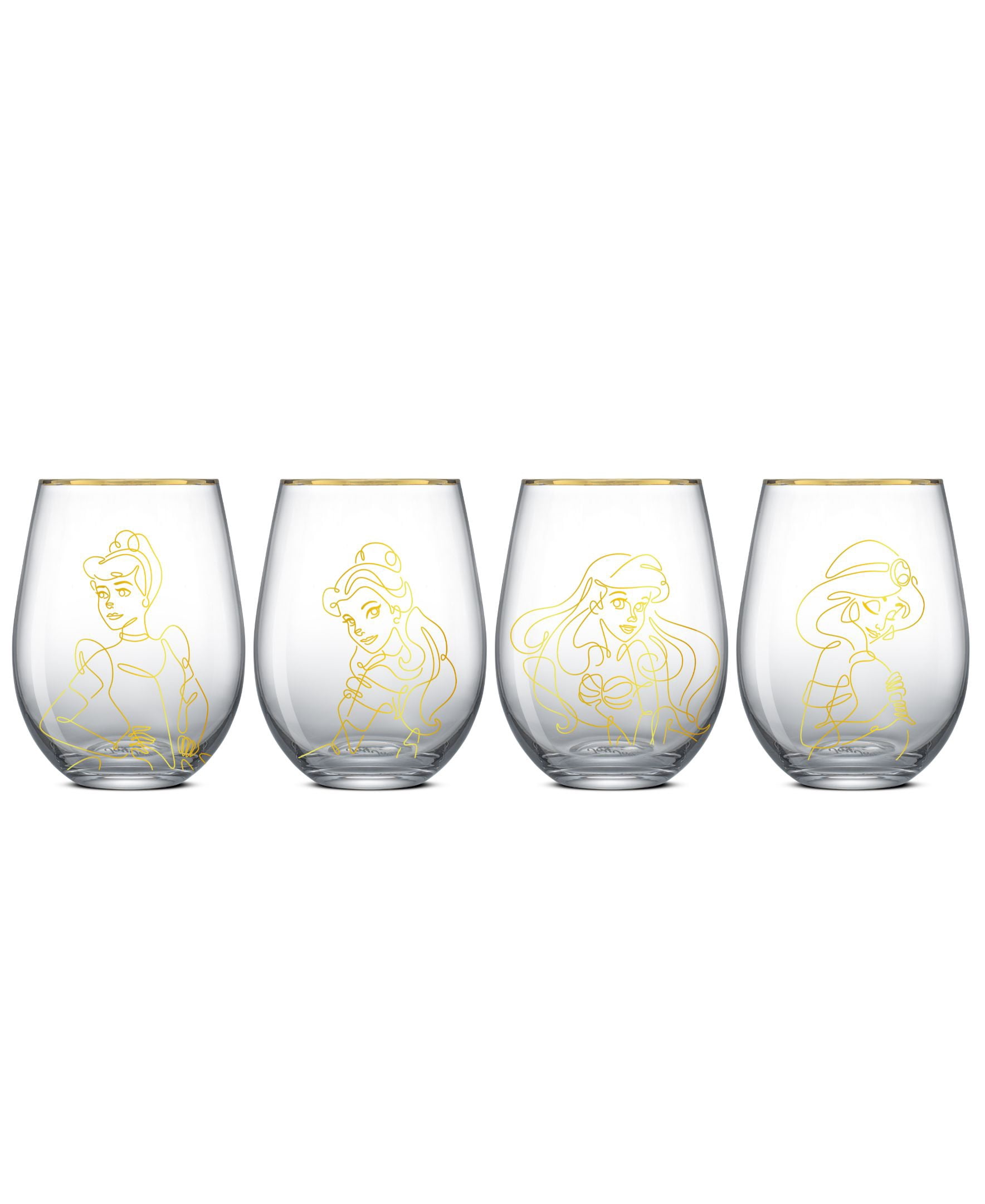 Disney Princess Sketch Stemless Drinking Glasses - Walmart.com