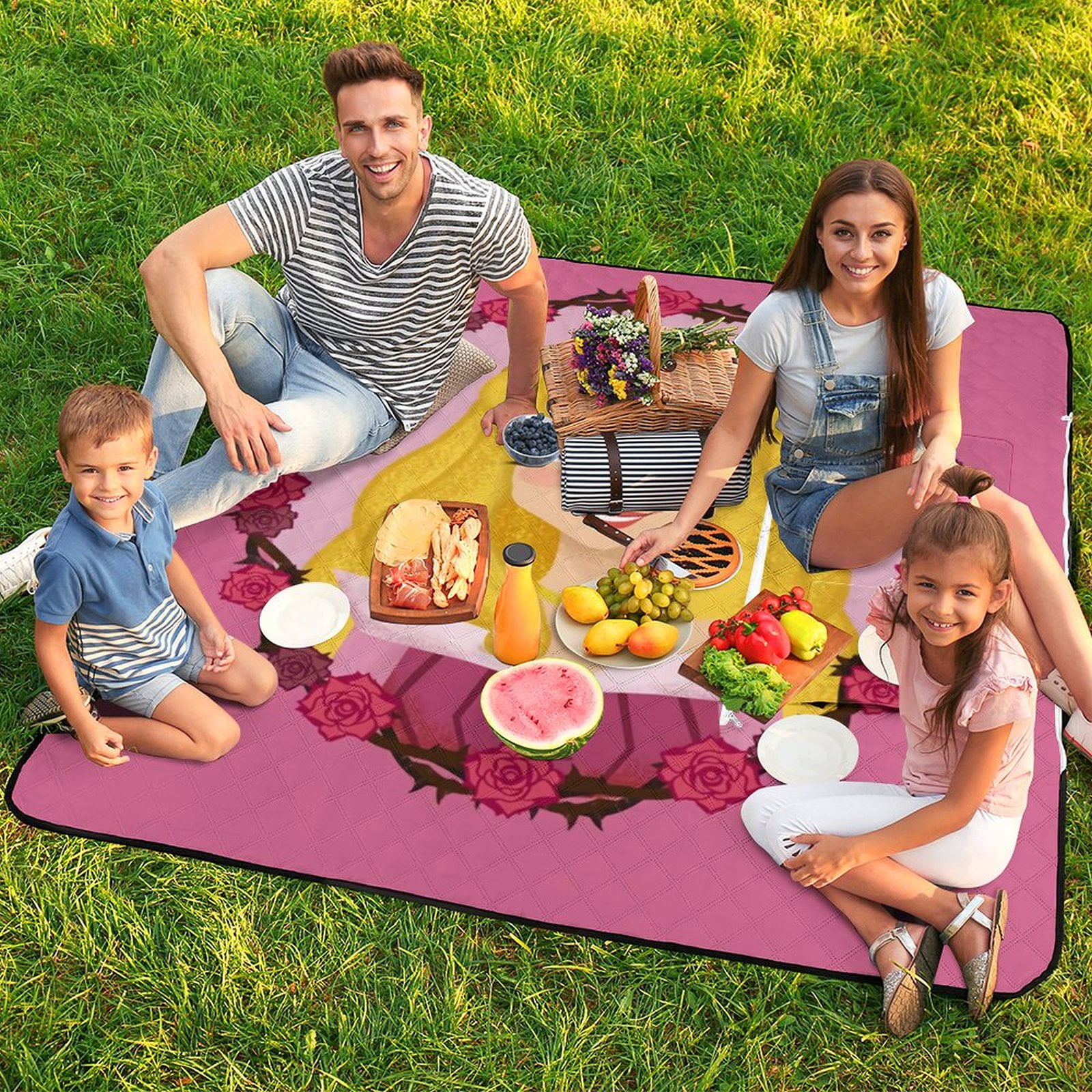 Disney&Princess Sleeping Beauty Aurora Portrait Extra Large Picnic Blanket Waterproof,59"x 59 ...