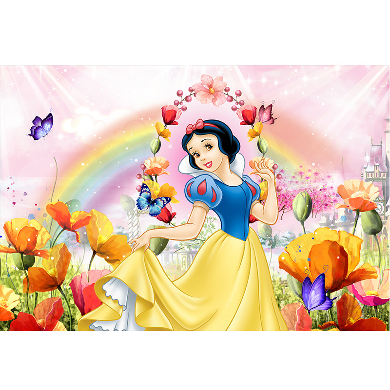 Disney Princess Snow White Birthday Backdrop Party Decoration Banner ...