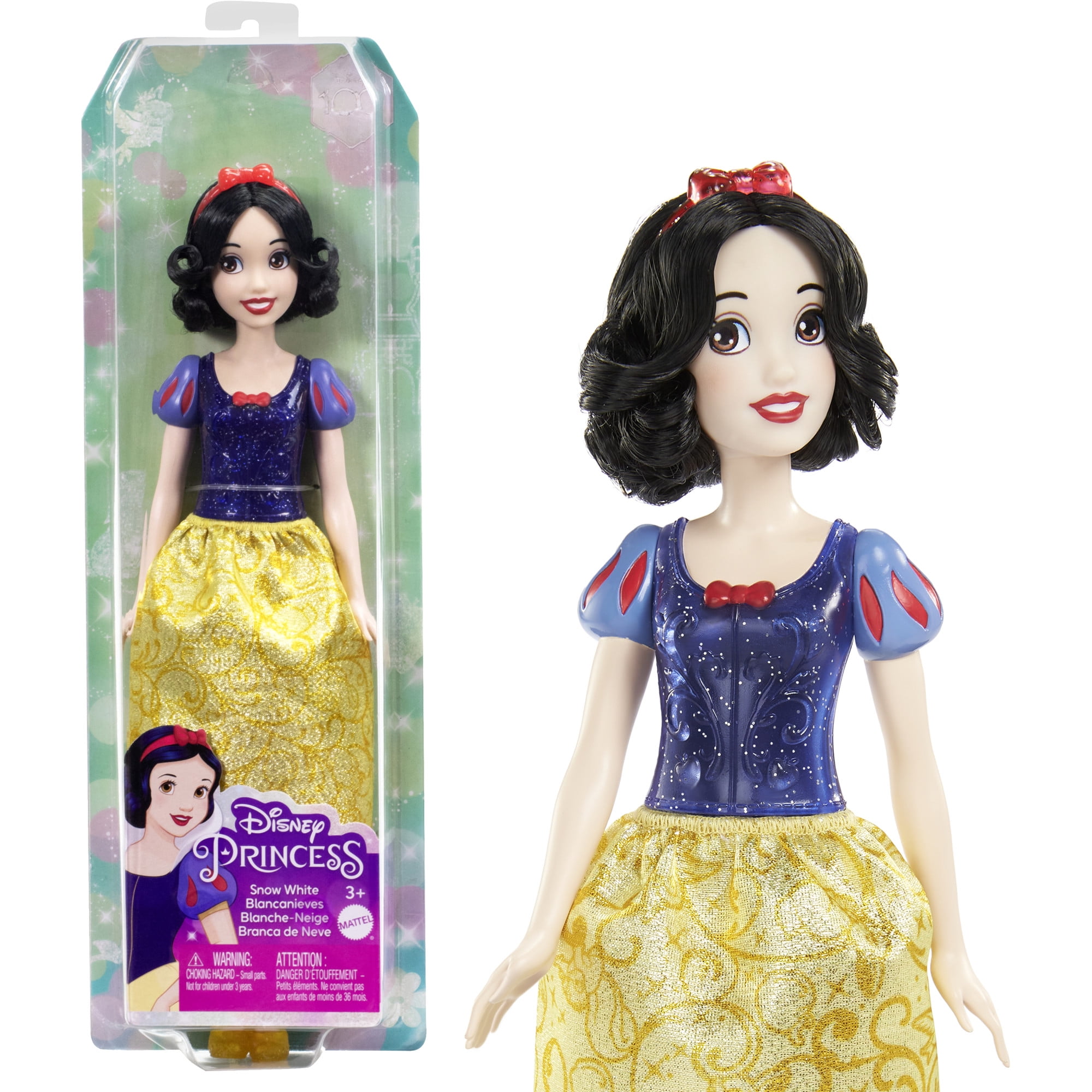 Disney Princess Posable Snow White Doll with Sparkling Outfit, Hair ...