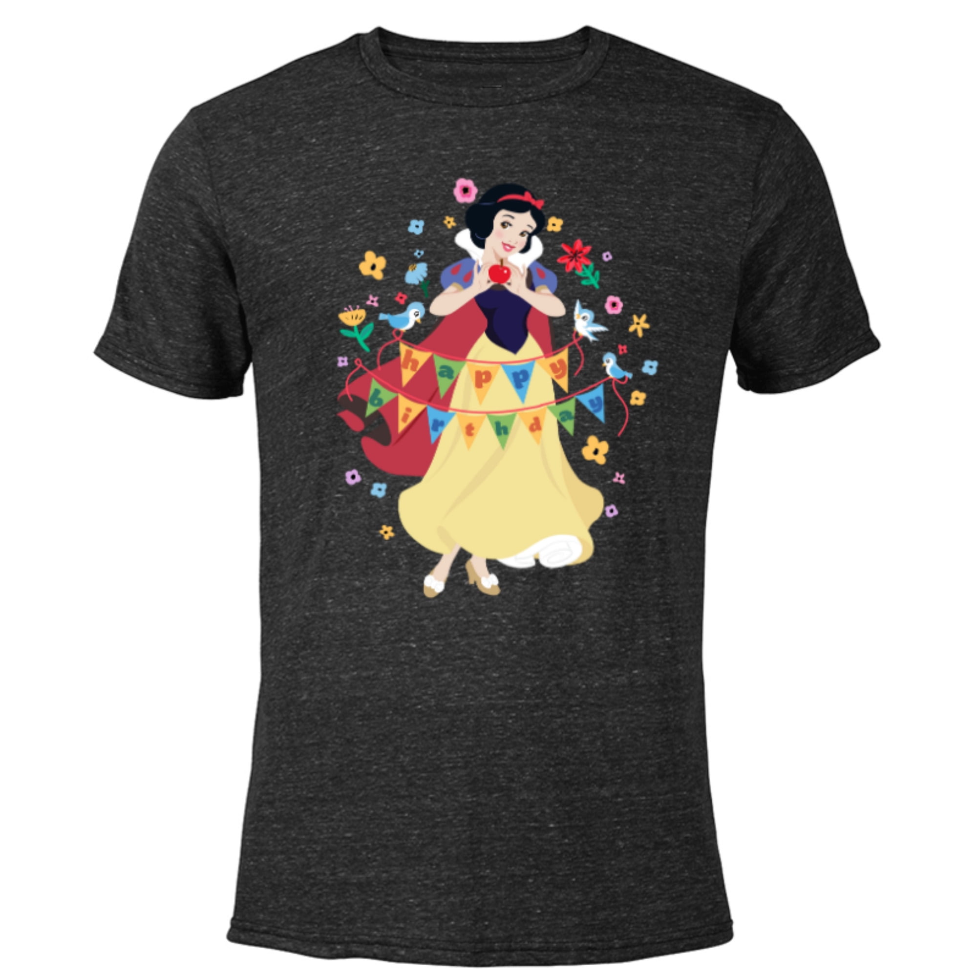 Disney Princess Snow White Happy Birthday - Short Sleeve Blended T-Shirt for Adults - Customized ...