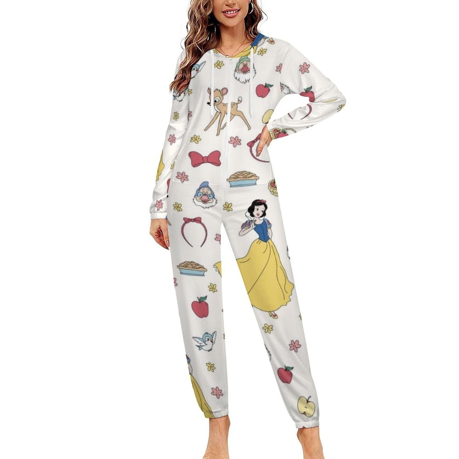 Disney Princess Snow White Hood zipper one-piece pajamas for women 4XL ...