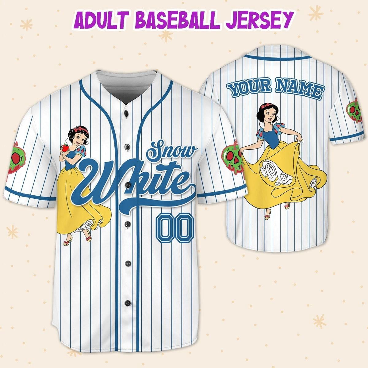 Disney Princess Snow White Simple Custom Name Baseball Jersey ...