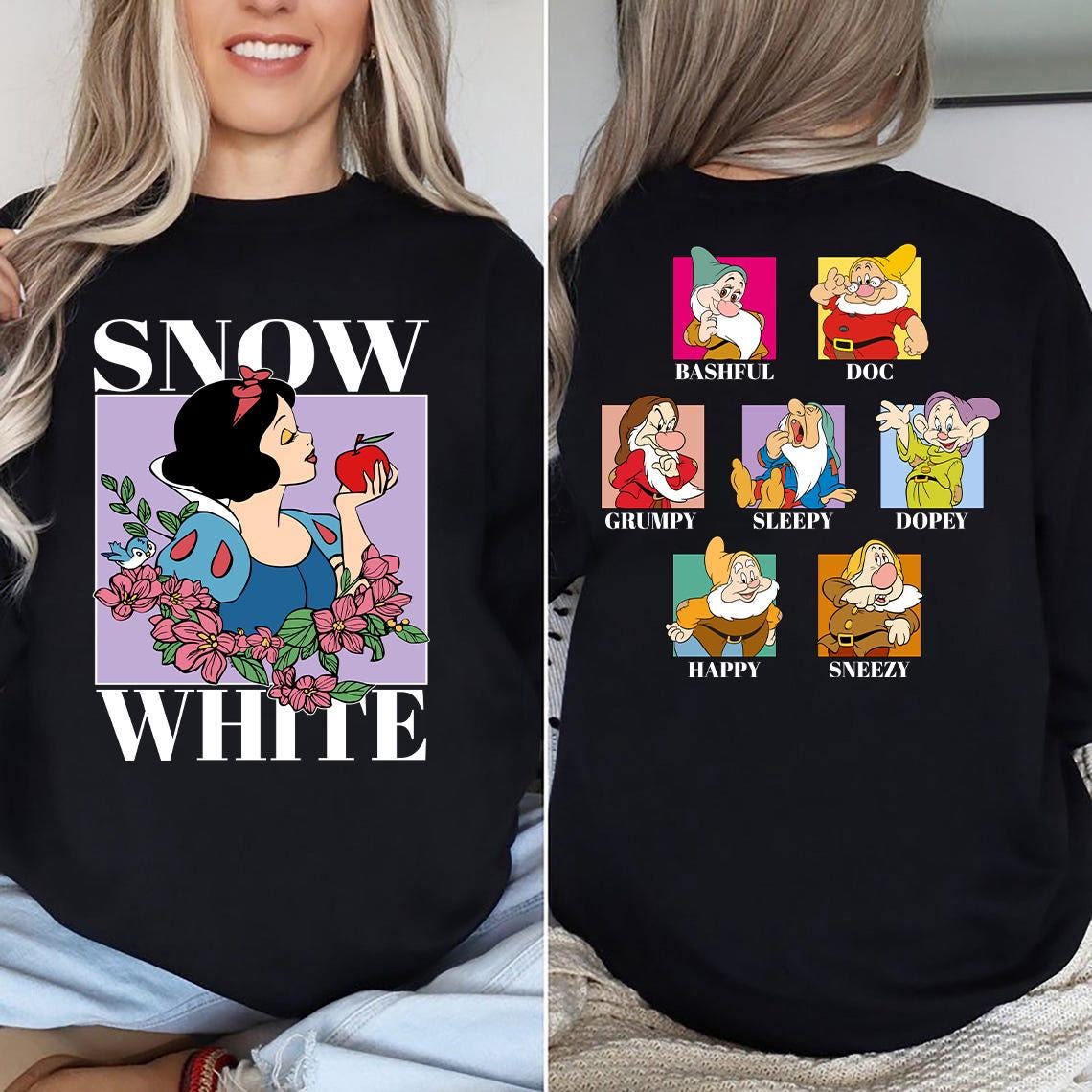 Disney Princess Snow White SweatShirt, The Seven Dwarf And Snow White ...