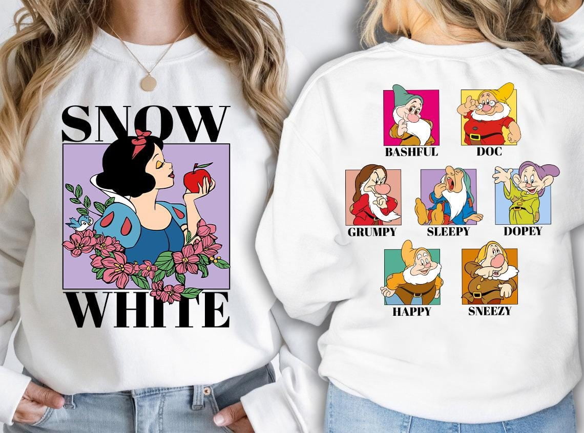 Disney Princess Snow White SweatShirt, The Seven Dwarf And Snow White ...