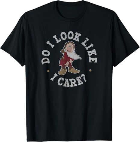 Disney Princess Snow White & The Seven Dwarfs Grumpy I Care? T-Shirt ...