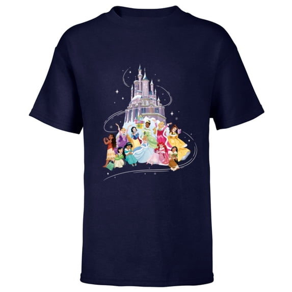 Disney Princess Sparkle Squad Christmas Holiday Castle - Short Sleeve T ...