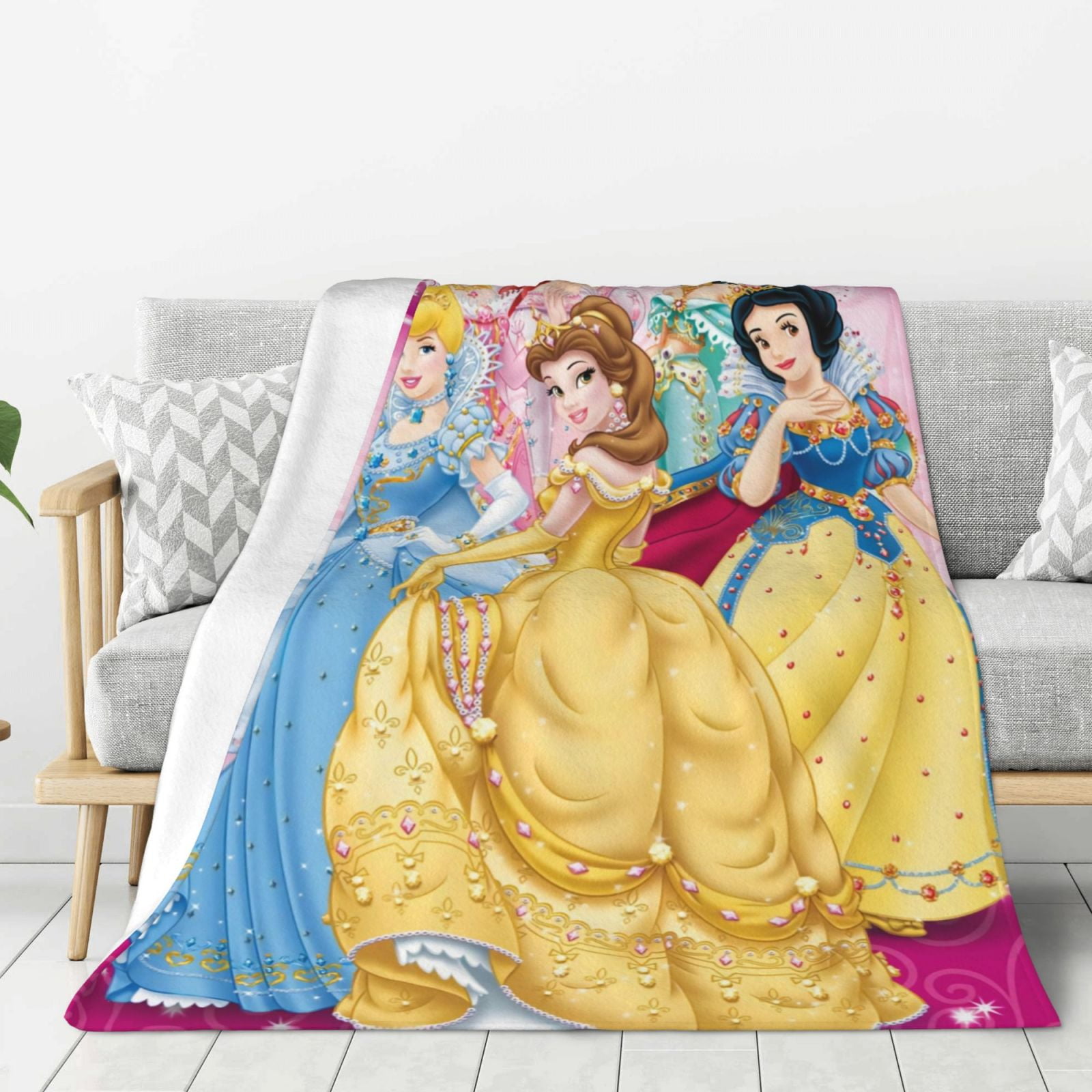 Disney& Princess Squad Group Belle Ariel Snow White Blanket,Throw ...