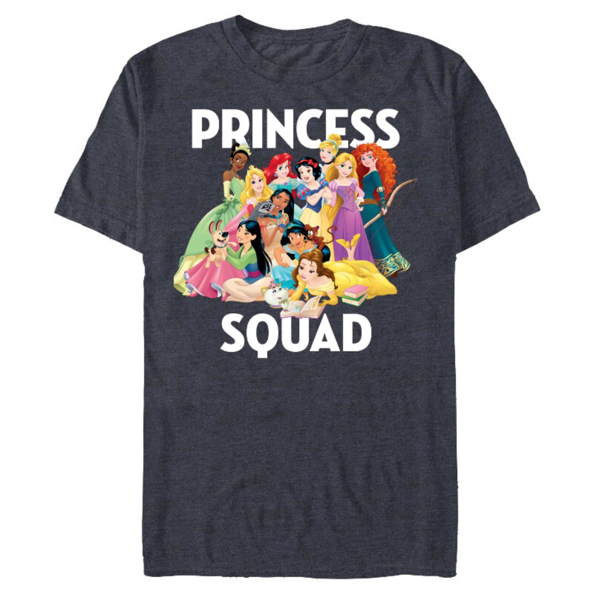 Disney Princess Squad Group T-Shirt- Short Sleeve Blended T-Shirt for ...