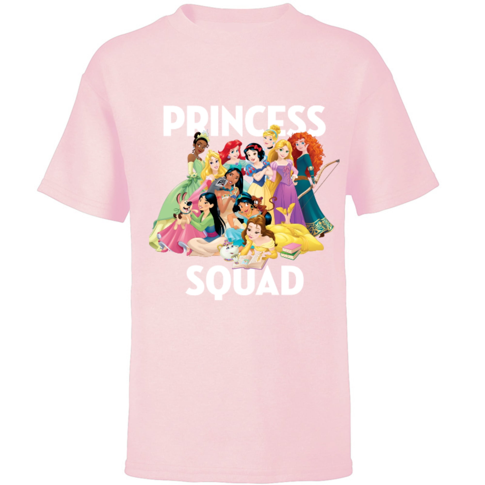 Disney Princess Squad Group T-Shirt - Short Sleeve T-Shirt for Kids ...
