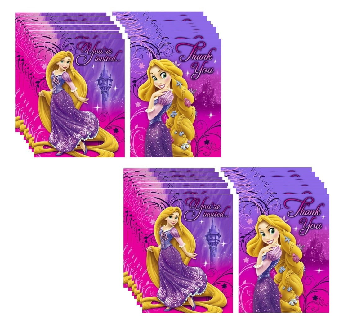 Unique Disney Princess Rapunzel Birthday Party Supplies, 16 Invitations ...