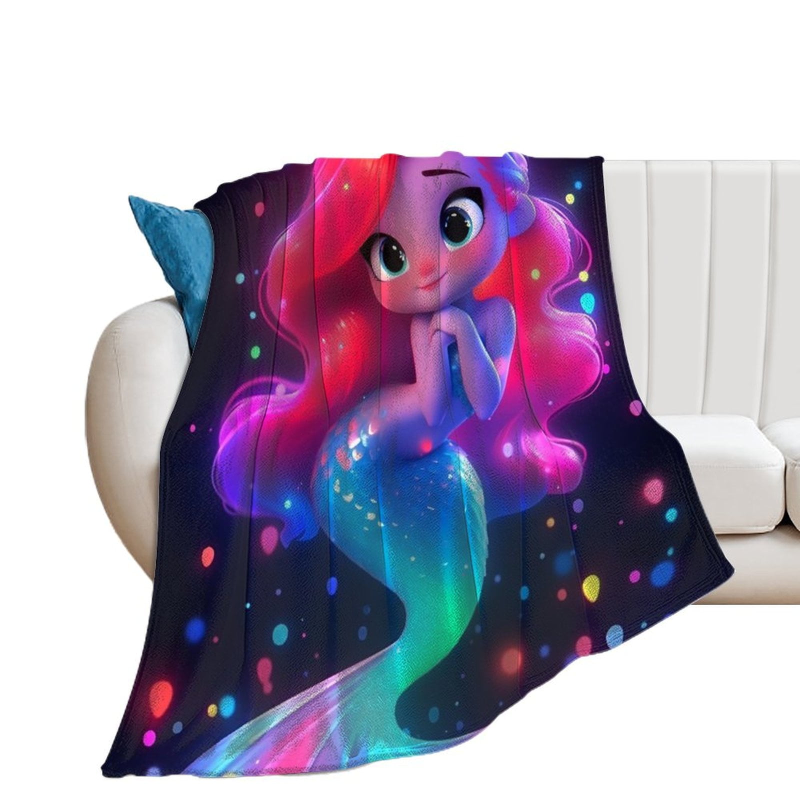 Disney Princess The Little Mermaid Ariel Cartoon Flannel Blanket Sofa ...