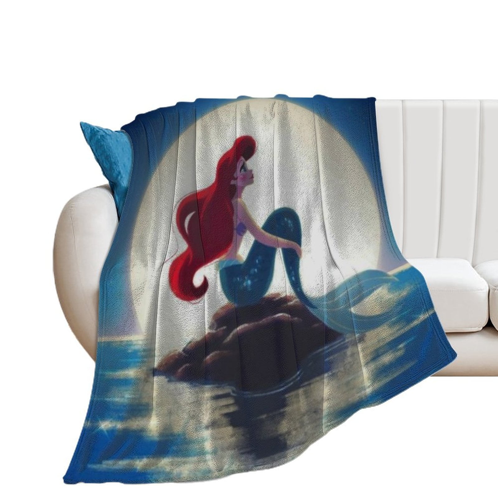 Disney Princess The Little Mermaid Ariel Cartoon Flannel Blanket Sofa ...