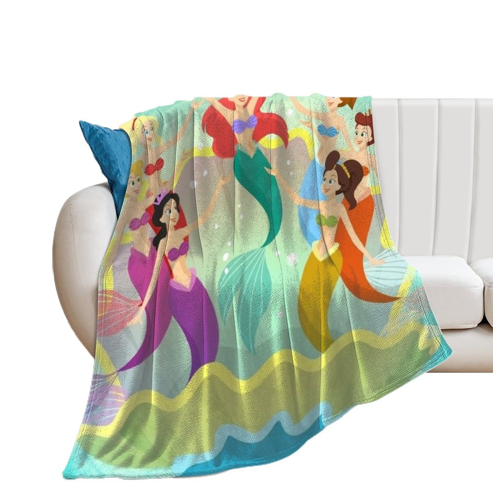 Disney Princess The Little Mermaid Ariel Cartoon Flannel Blanket Sofa ...