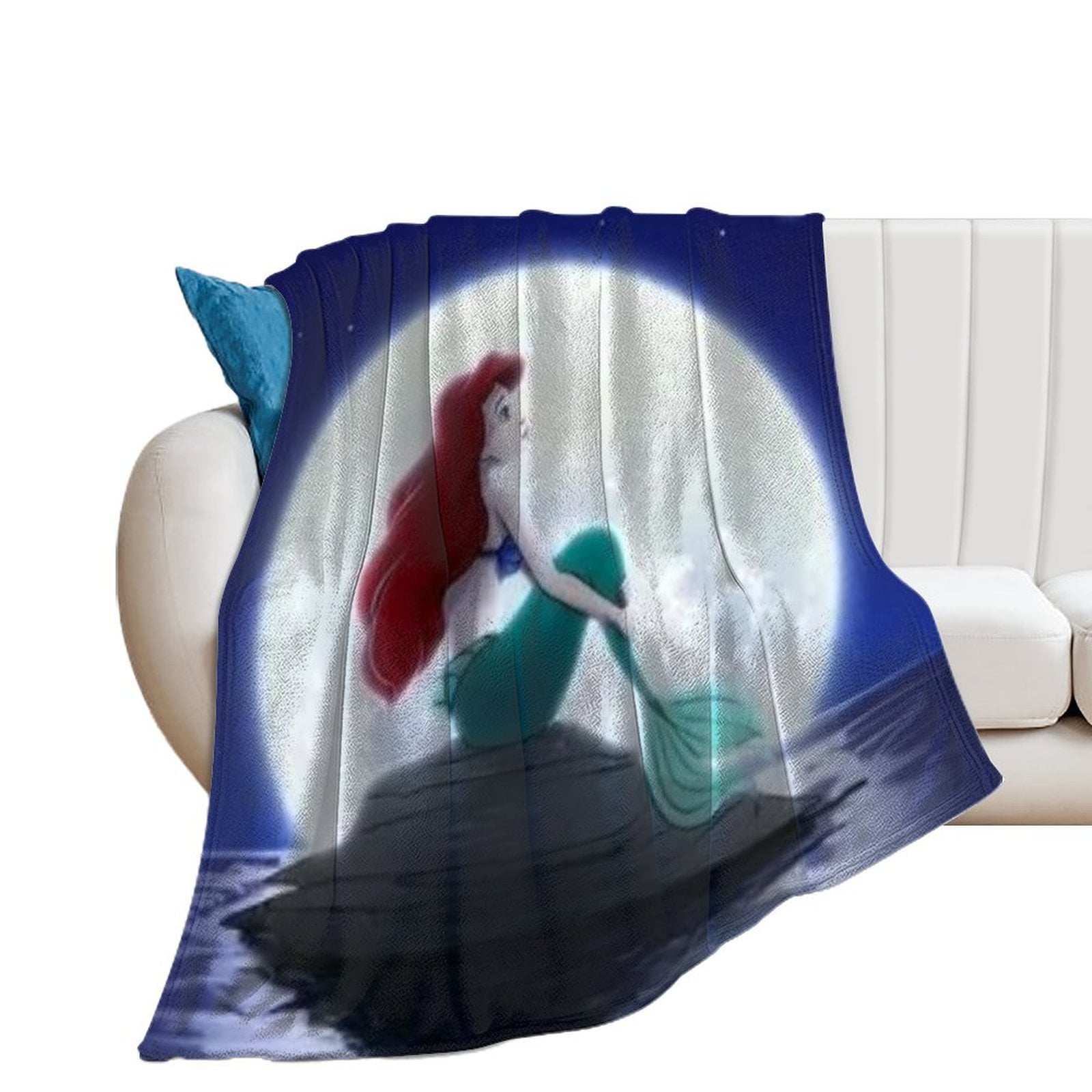 Disney Princess The Little Mermaid Ariel Cartoon Flannel Blanket Sofa ...
