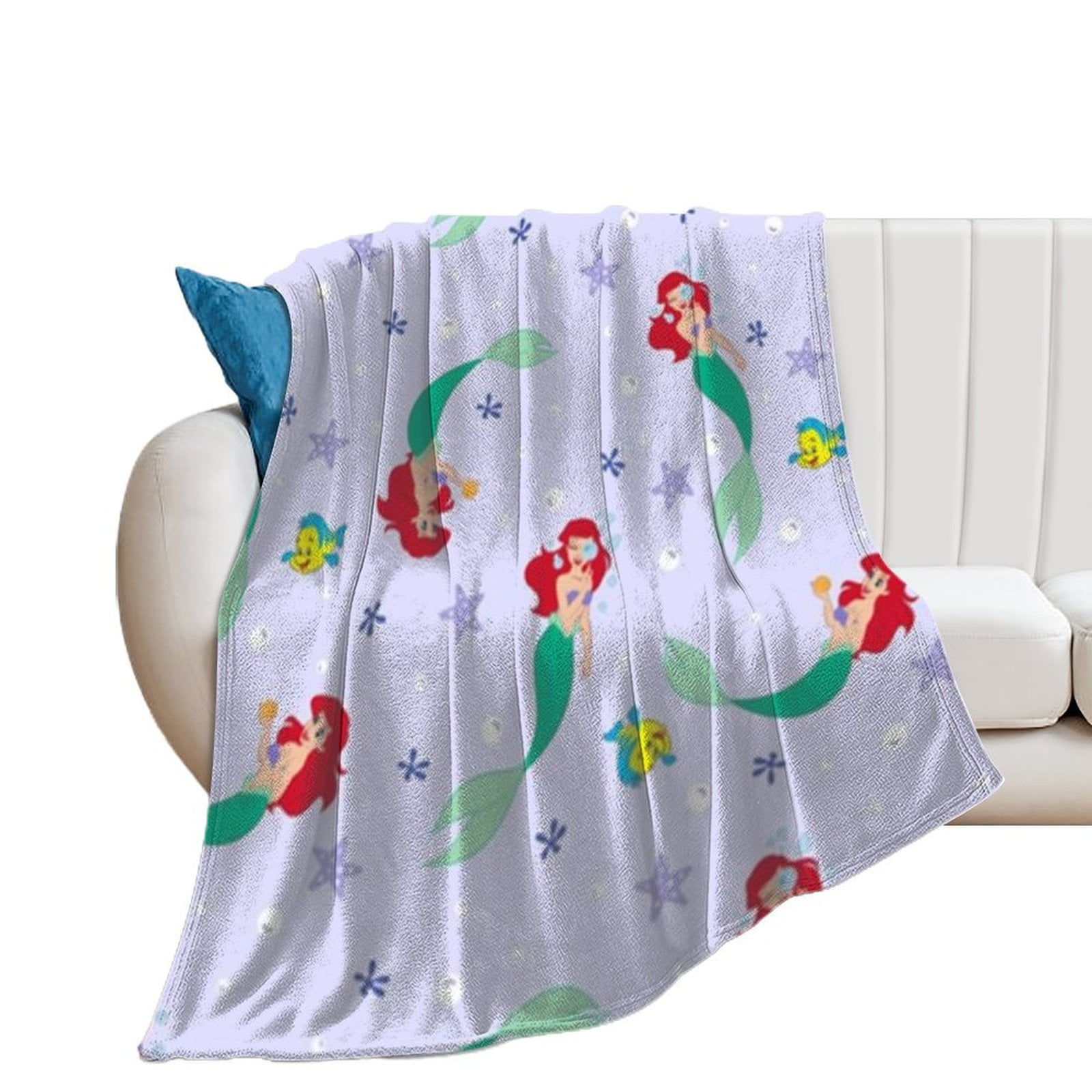 Disney Princess The Little Mermaid Ariel Cartoon Flannel Blanket Sofa ...