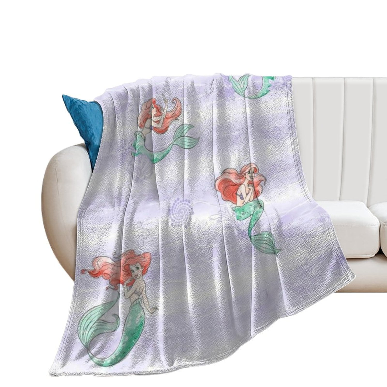 Disney Princess The Little Mermaid Ariel Cartoon Flannel Blanket Sofa ...