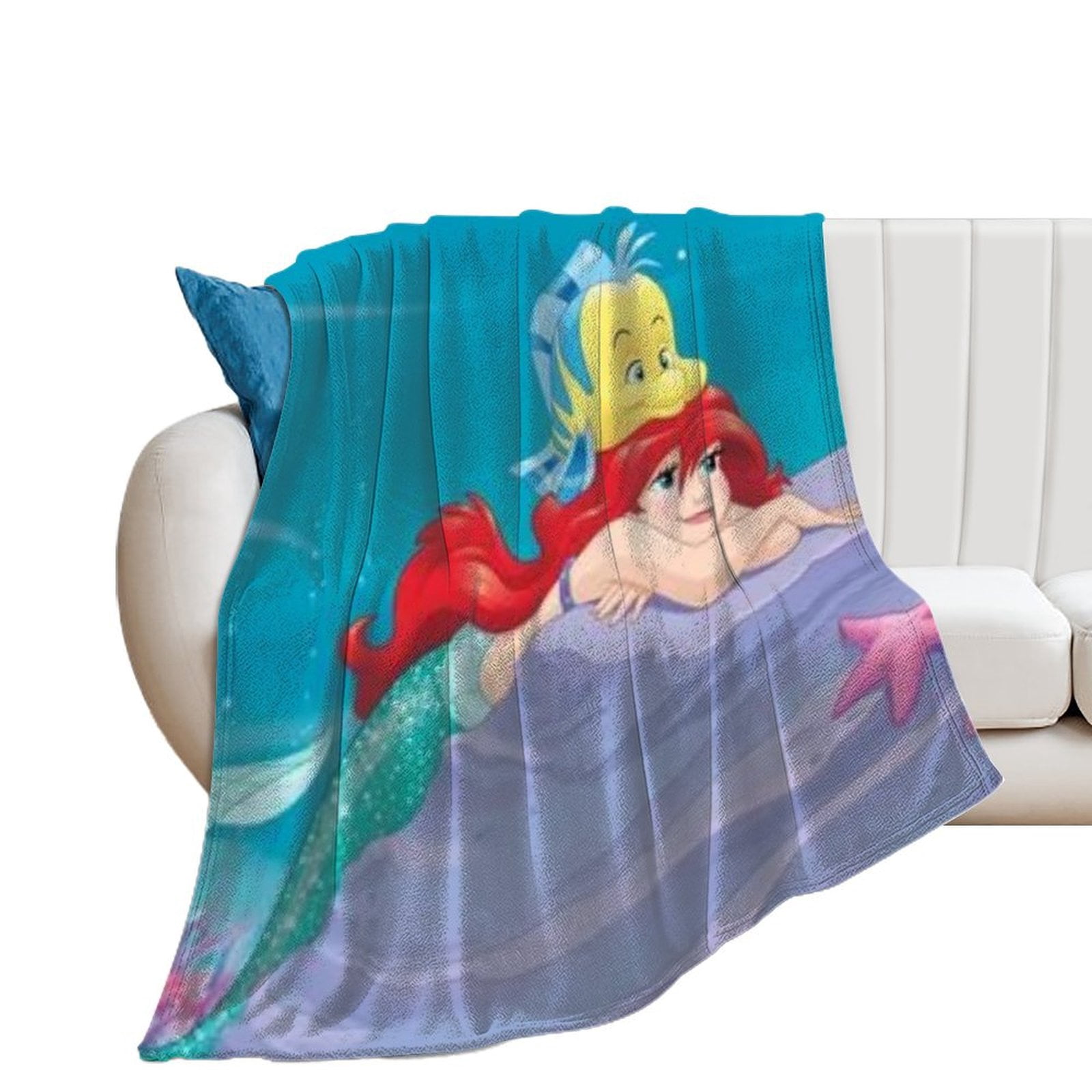 Disney Princess The Little Mermaid Ariel Cartoon Flannel Blanket Sofa ...