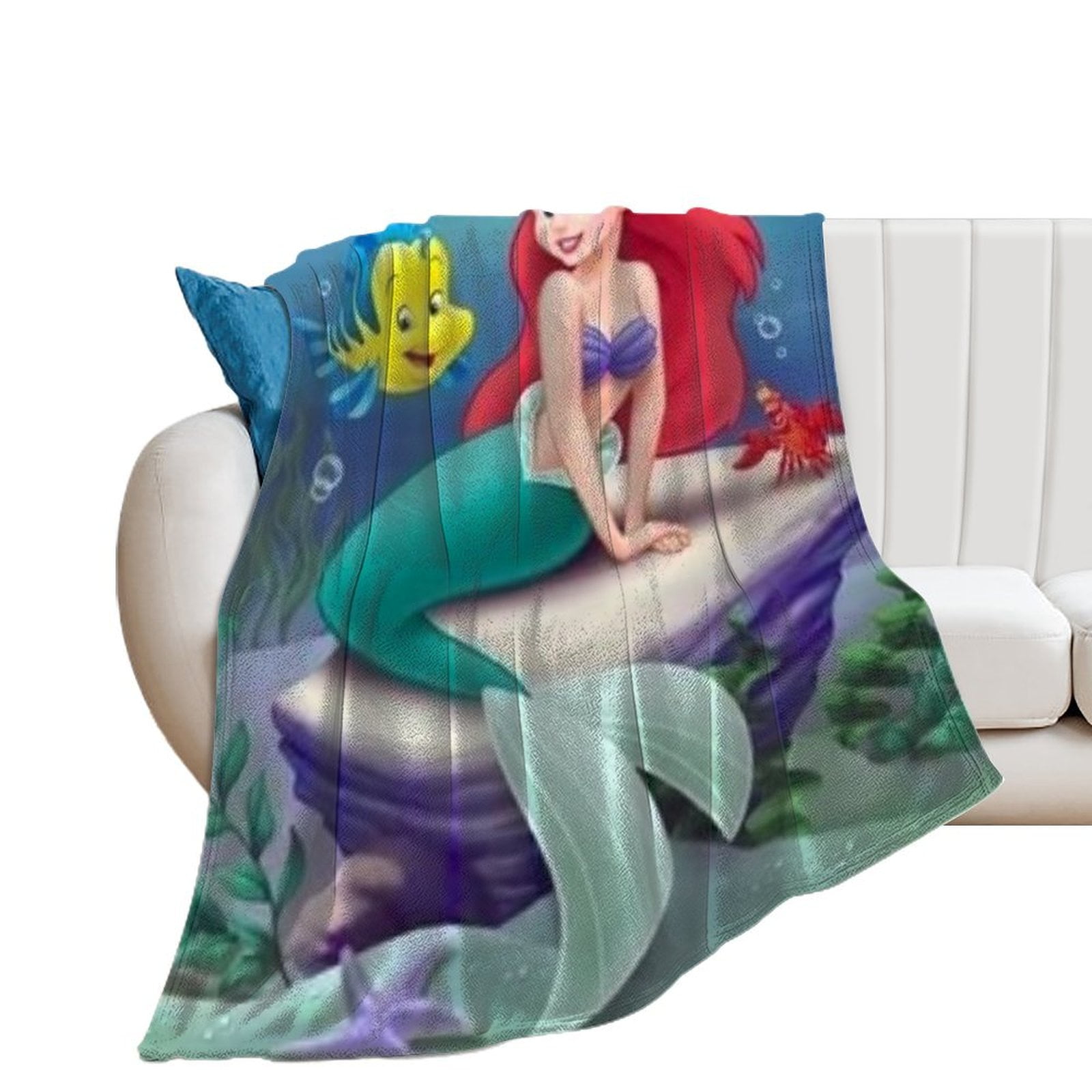 Disney Princess The Little Mermaid Ariel Cartoon Flannel Blanket Sofa ...