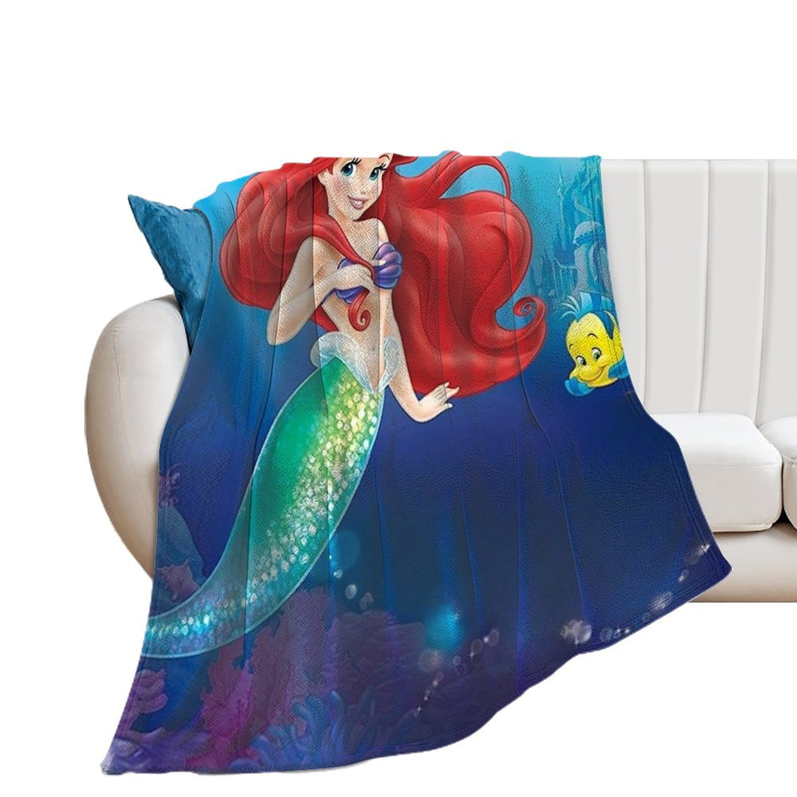 Disney Princess The Little Mermaid Ariel Cartoon Flannel Blanket Sofa ...