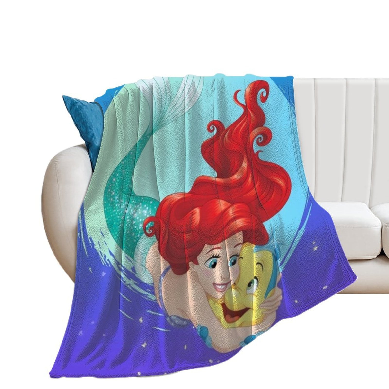 Disney Princess The Little Mermaid Ariel Cartoon Flannel Blanket Sofa ...
