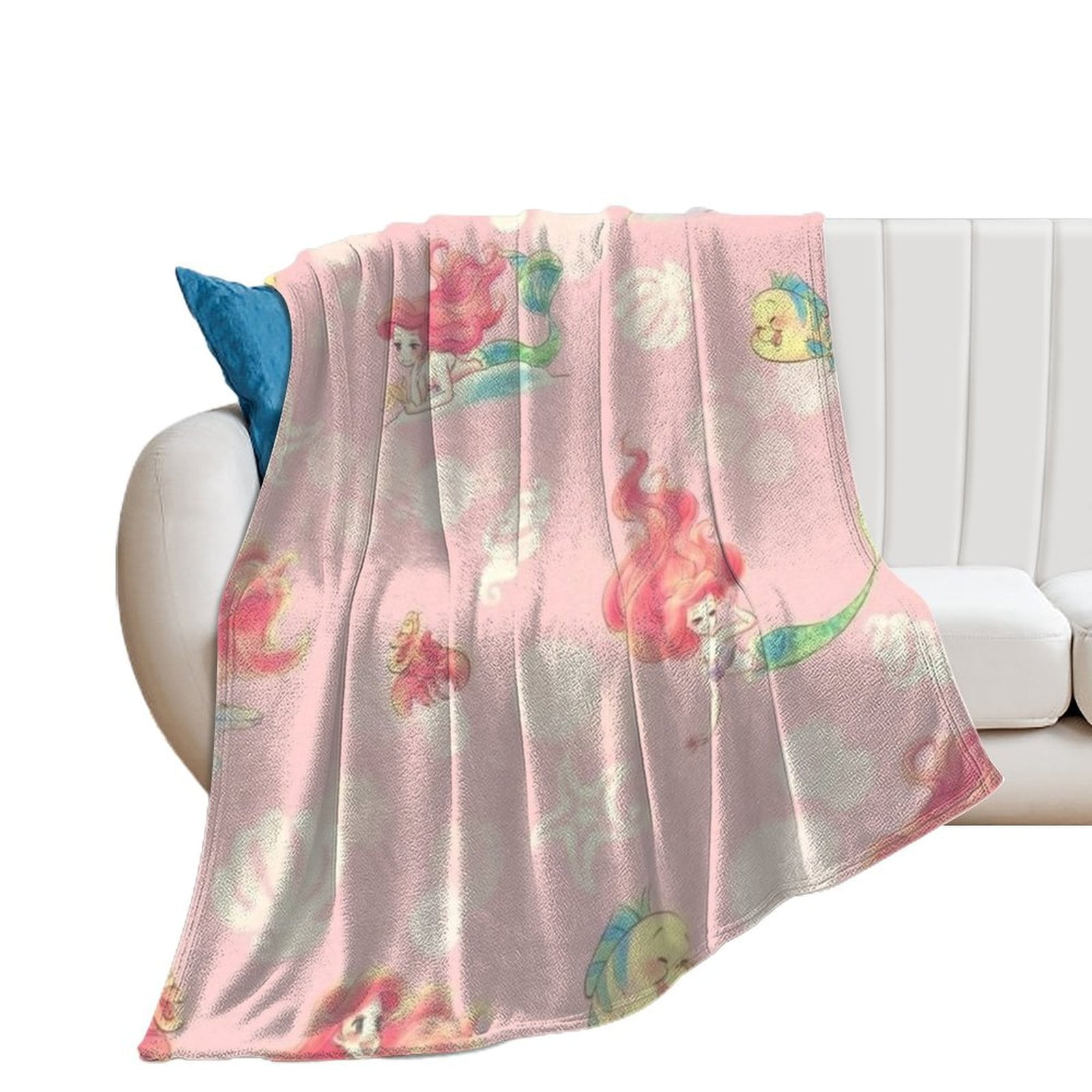Disney Princess The Little Mermaid Ariel Cartoon Flannel Blanket Sofa ...