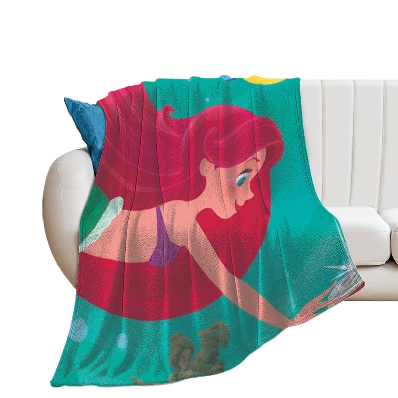 Disney Princess The Little Mermaid Ariel Cartoon Flannel Blanket Sofa ...
