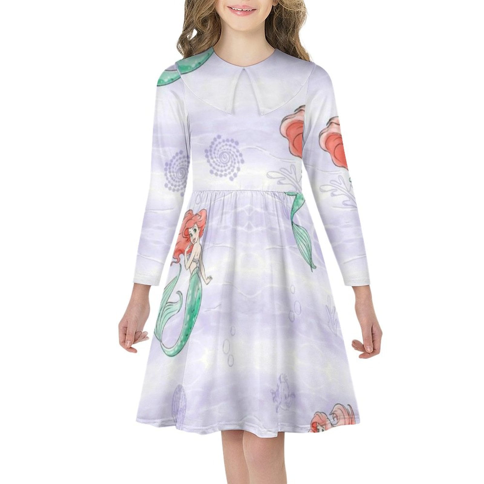 Disney Princess The Little Mermaid Ariel Girls long sleeve cartoon ...