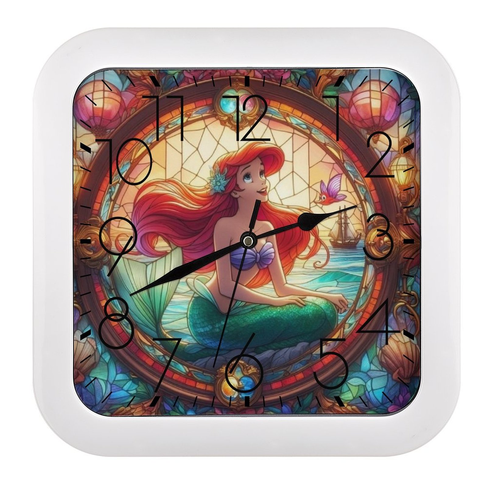 Disney Princess The Little Mermaid Ariel Square wall clock battery ...