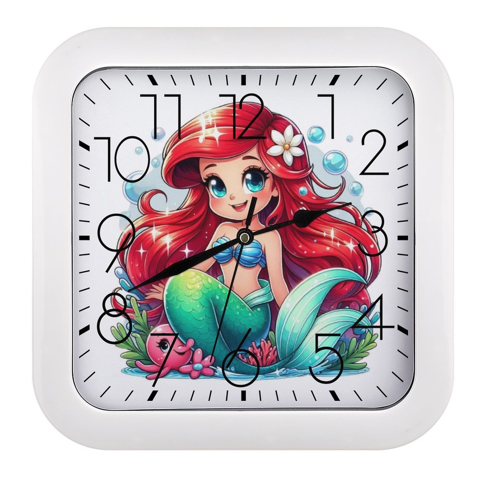 Disney Princess The Little Mermaid Ariel Square wall clock battery ...