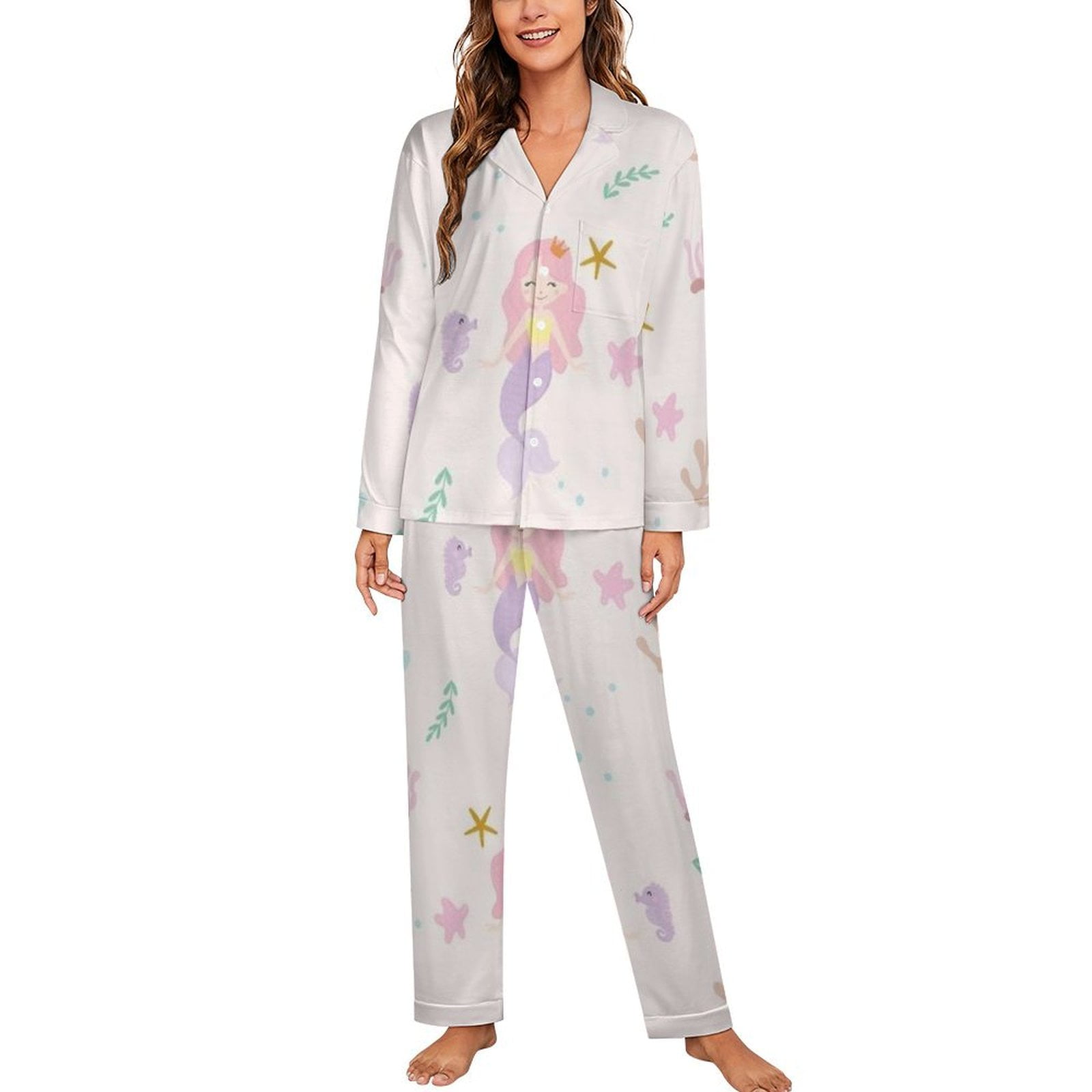 Disney Princess The Little Mermaid Ariel Women's Long Sleeve Cuban Tie ...